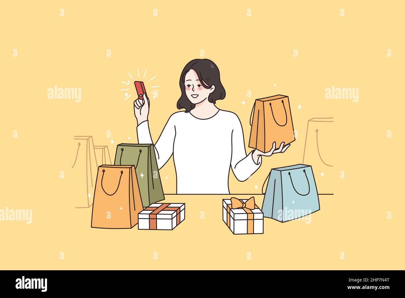 Shopping with credit card concept Stock Vector Image & Art - Alamy