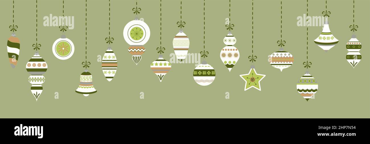 vintage christmas baubles with ornaments Stock Vector Image & Art - Alamy