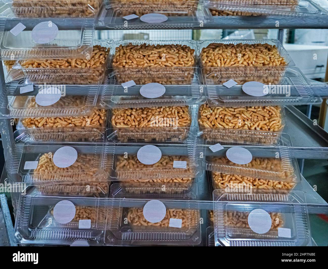 Production of chak-chak at the bakery on an industrial scale. Tatar ...