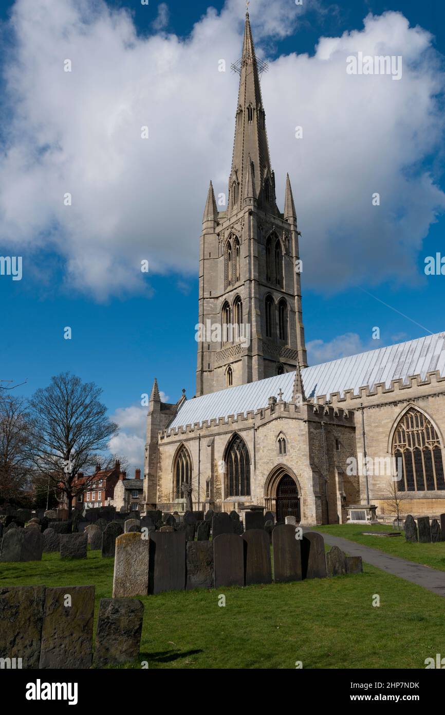St Wulfram's parish church, Grantham, Lincolnshire, England, UK Stock ...