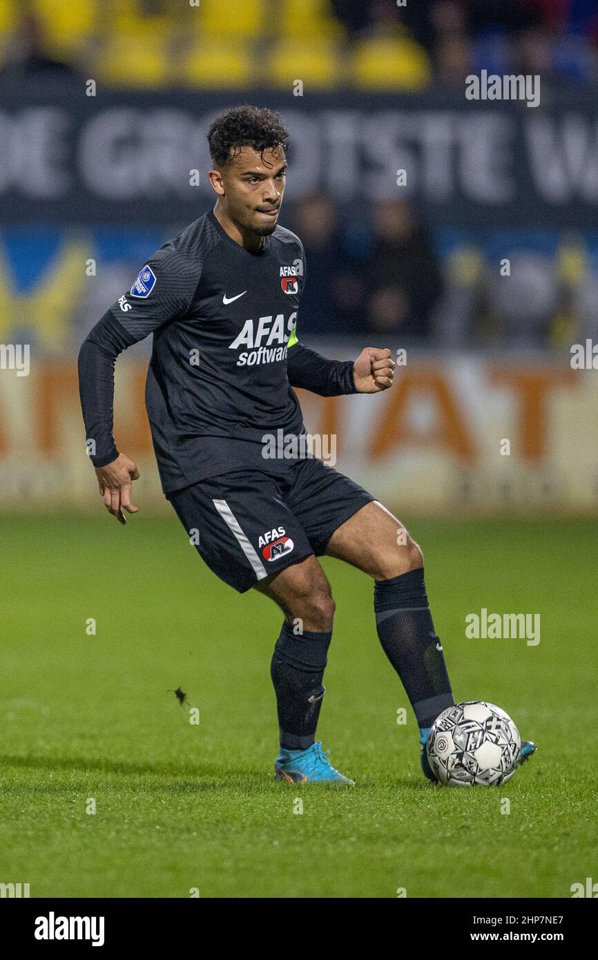 WAALWIJK , NETHERLANDS - FEBRUARY 10: Owen Wijndal of AZ during the Dutch TOTO KNVB CUP QUARTER ...