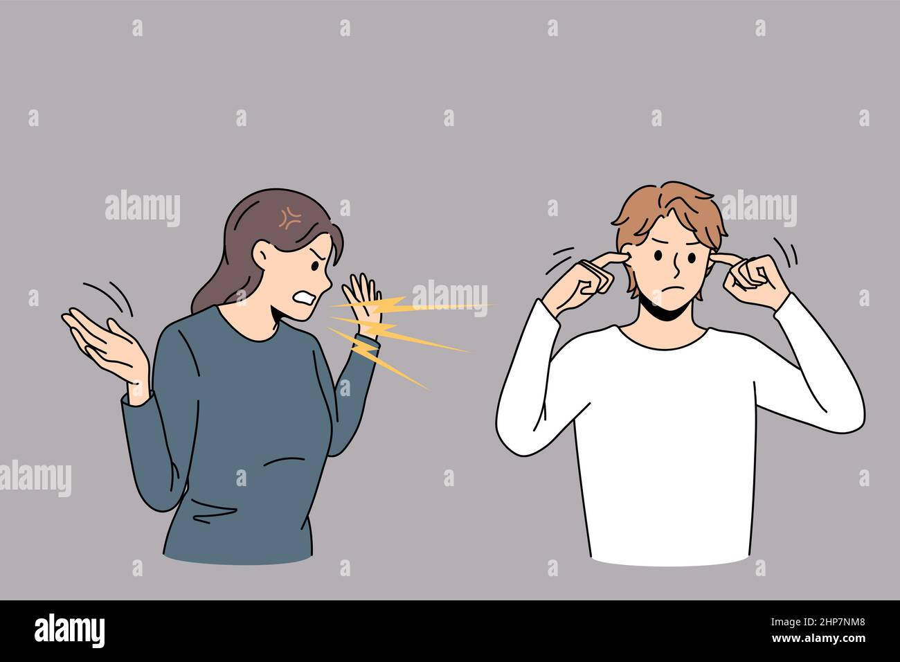 Man ignore woman Stock Vector Images - Alamy