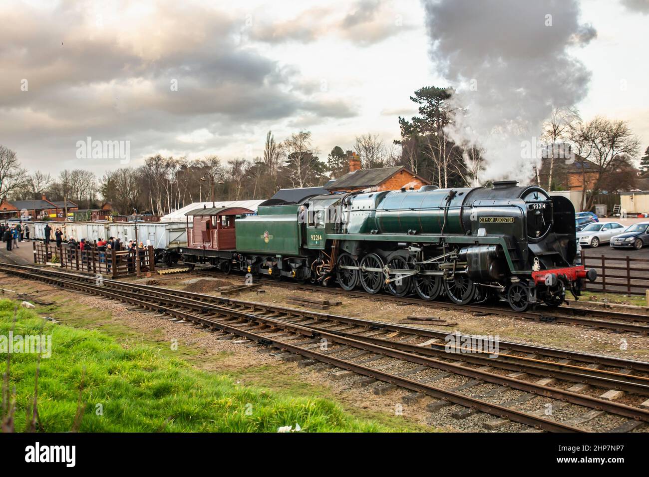 BR Standard Class 9F 2-10-0 No.92214 Leicester City leaving Quorn ...