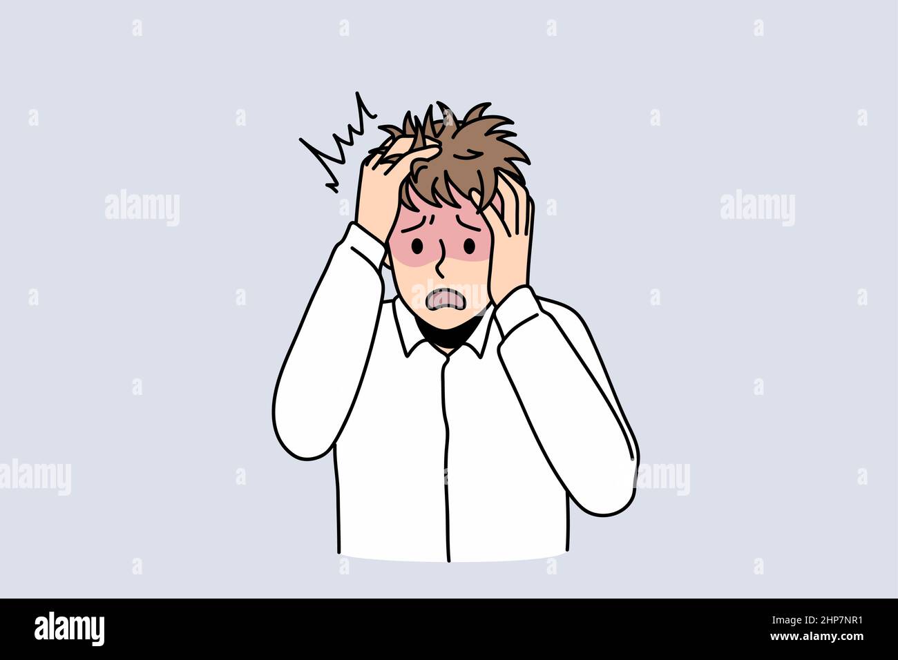 Anxious man feel stressed suffer from panic attack Stock Vector Image ...