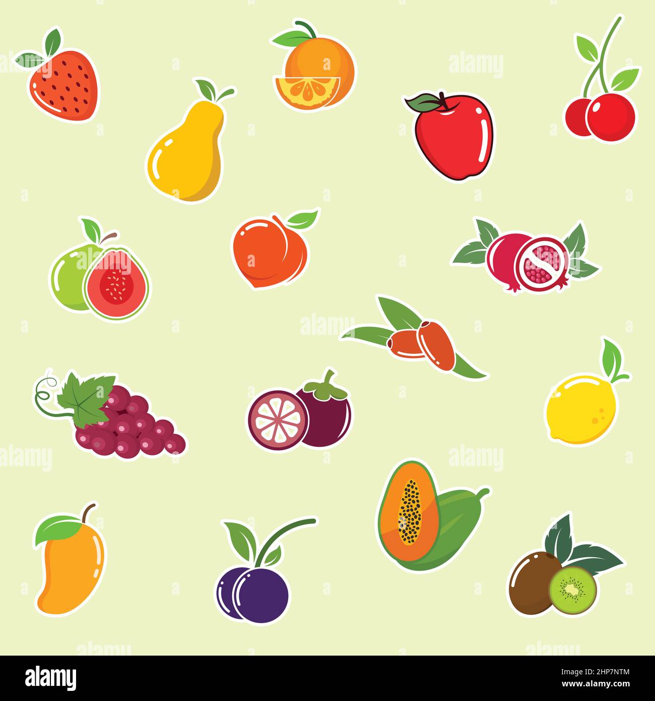 fruits clipart set vector illustration design template Stock Vector ...