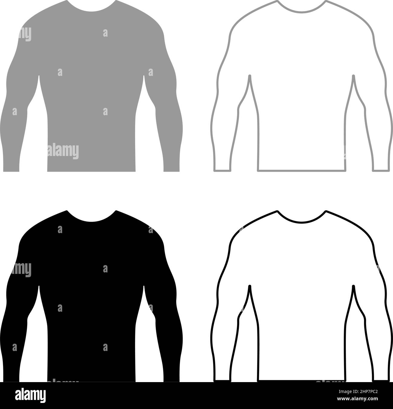 Rushguard Rashguard set icon grey black color vector illustration image ...