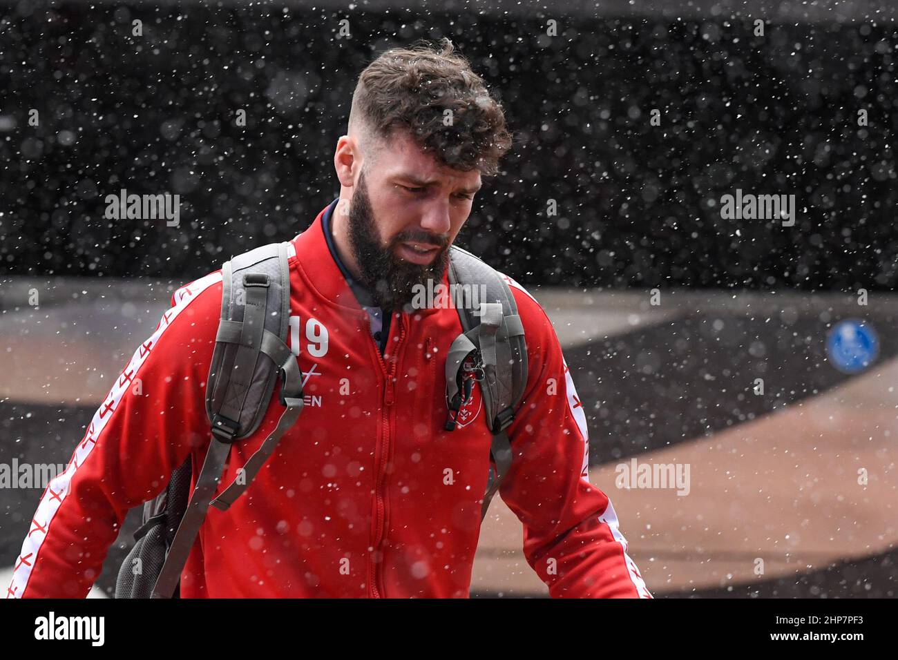 Will Dagger #19 of Hull KR arrives at the John Smith's stadium for the ...