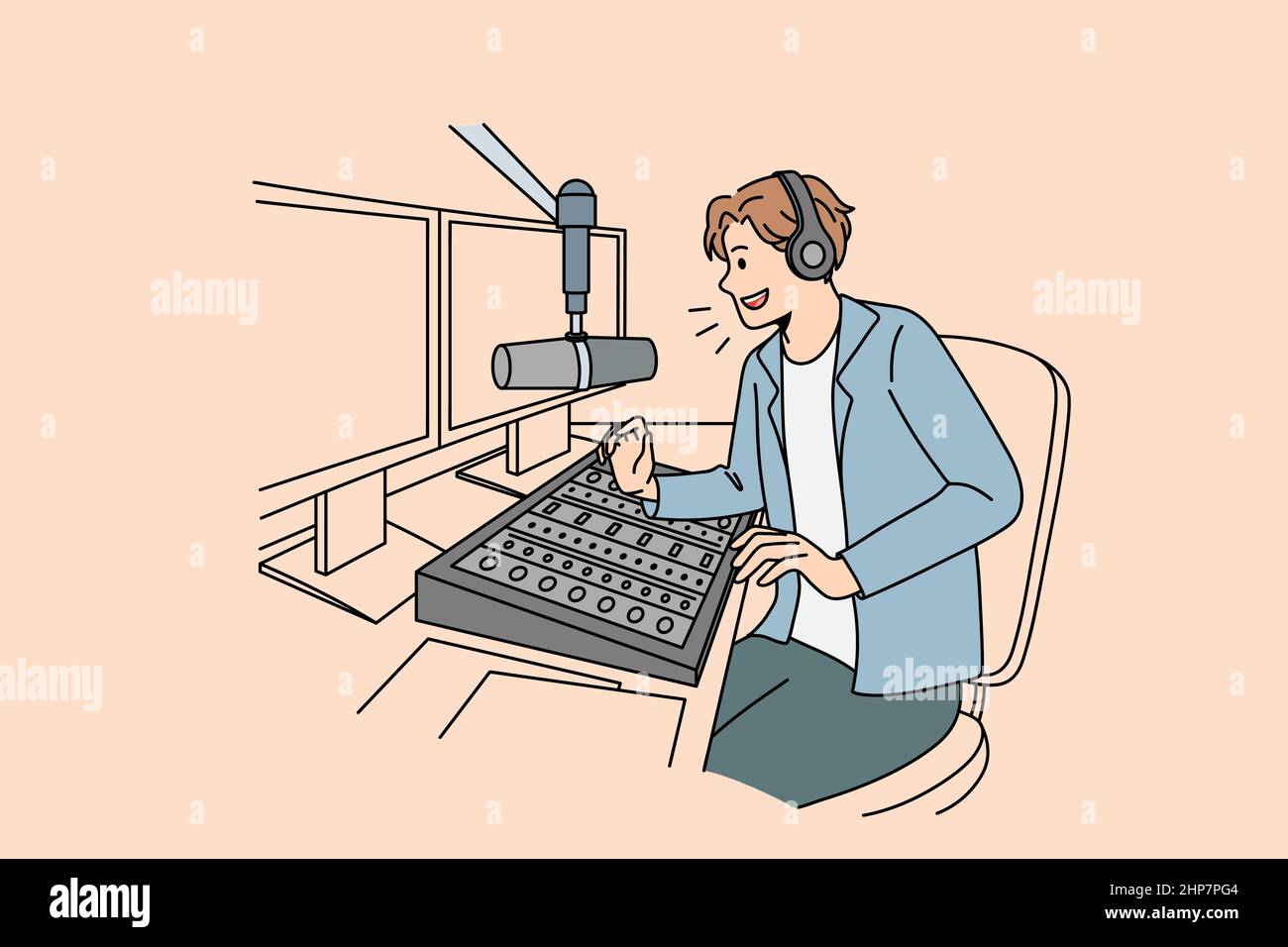 Microphone in recording studio Stock Vector Images - Alamy