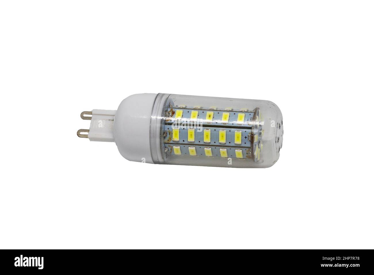 Oval energy-saving LED bulb. LED light bulb is isolated on a white ...