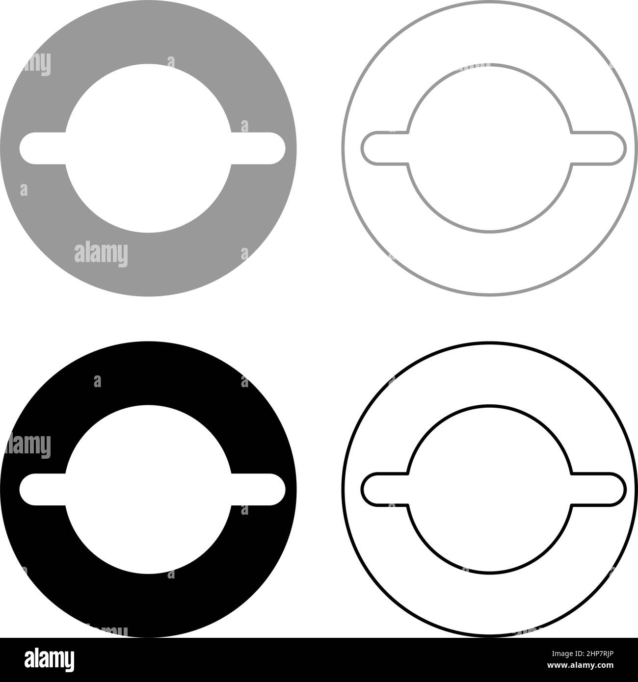 Gasket with groove laying set icon grey black color vector illustration ...