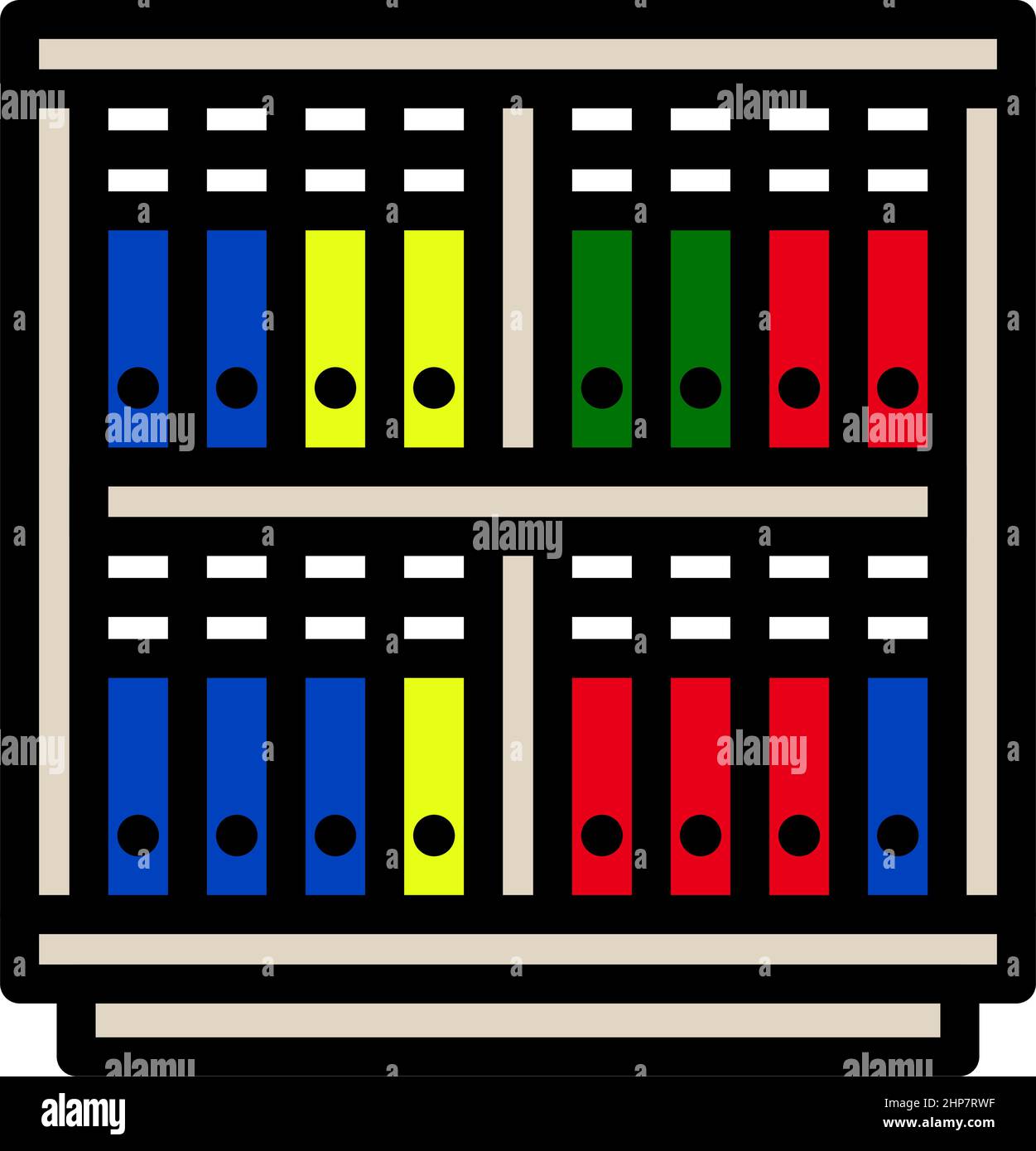 Office Cabinet With Folders Icon Stock Vector Image & Art - Alamy