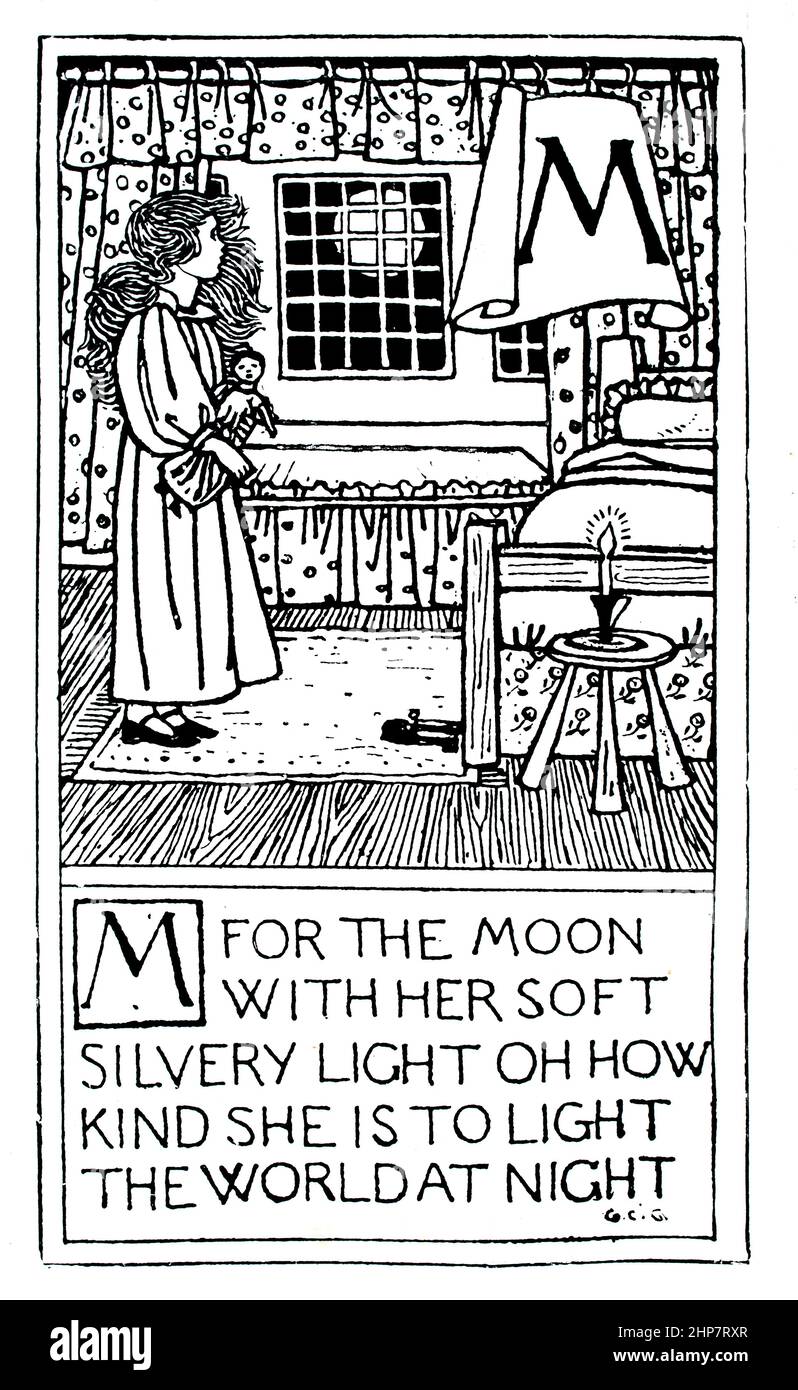 Victorian child’s bedroom, M for the Moon, 1895 illustration Mrs ...