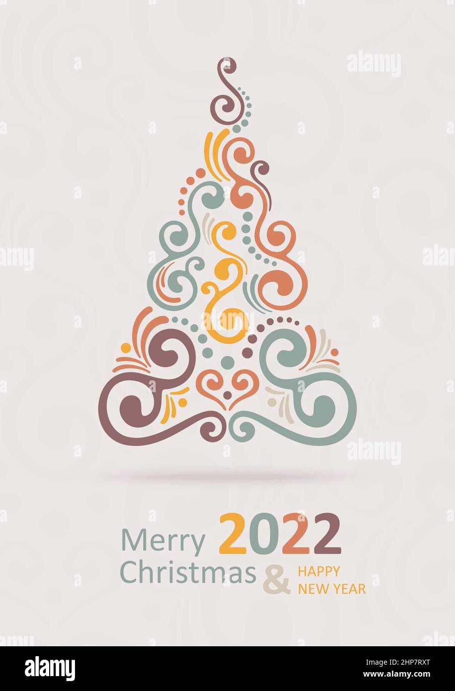 Happy merry christmas card tree Stock Vector Images - Alamy