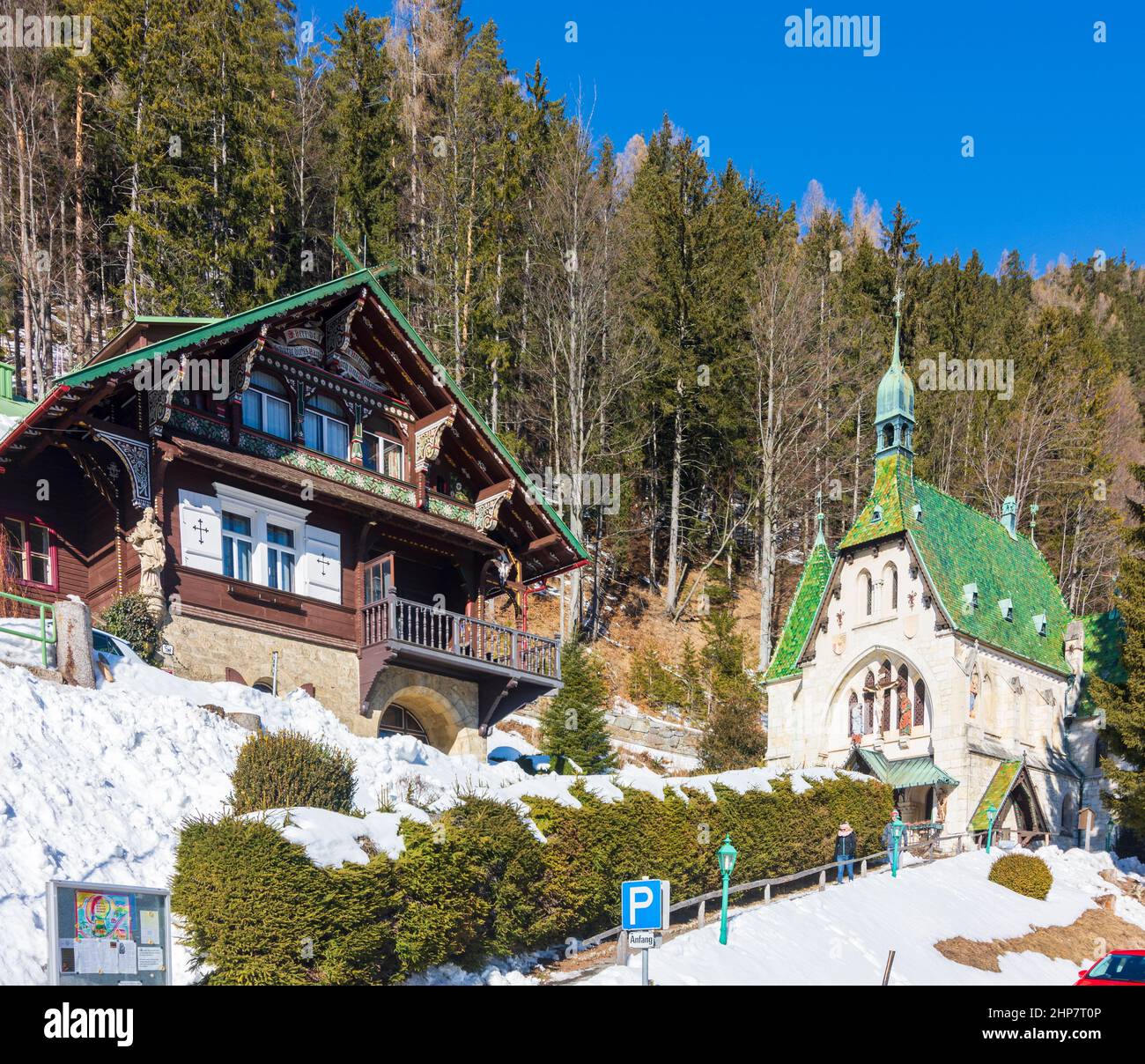 Semmering: church Semmering in Wiener Alpen, Alps, Niederösterreich ...