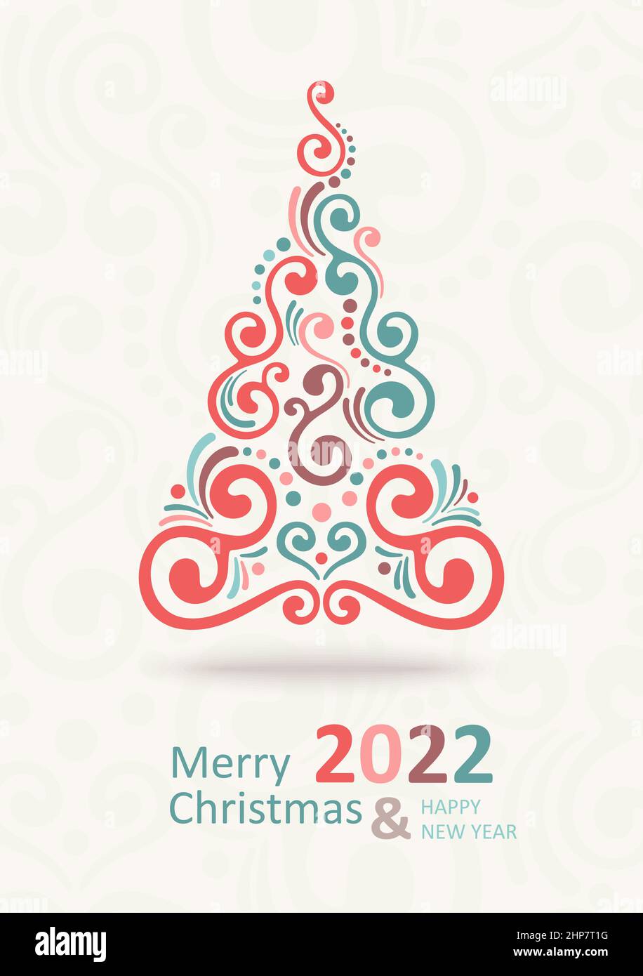 Happy merry christmas card tree Stock Vector Images - Alamy