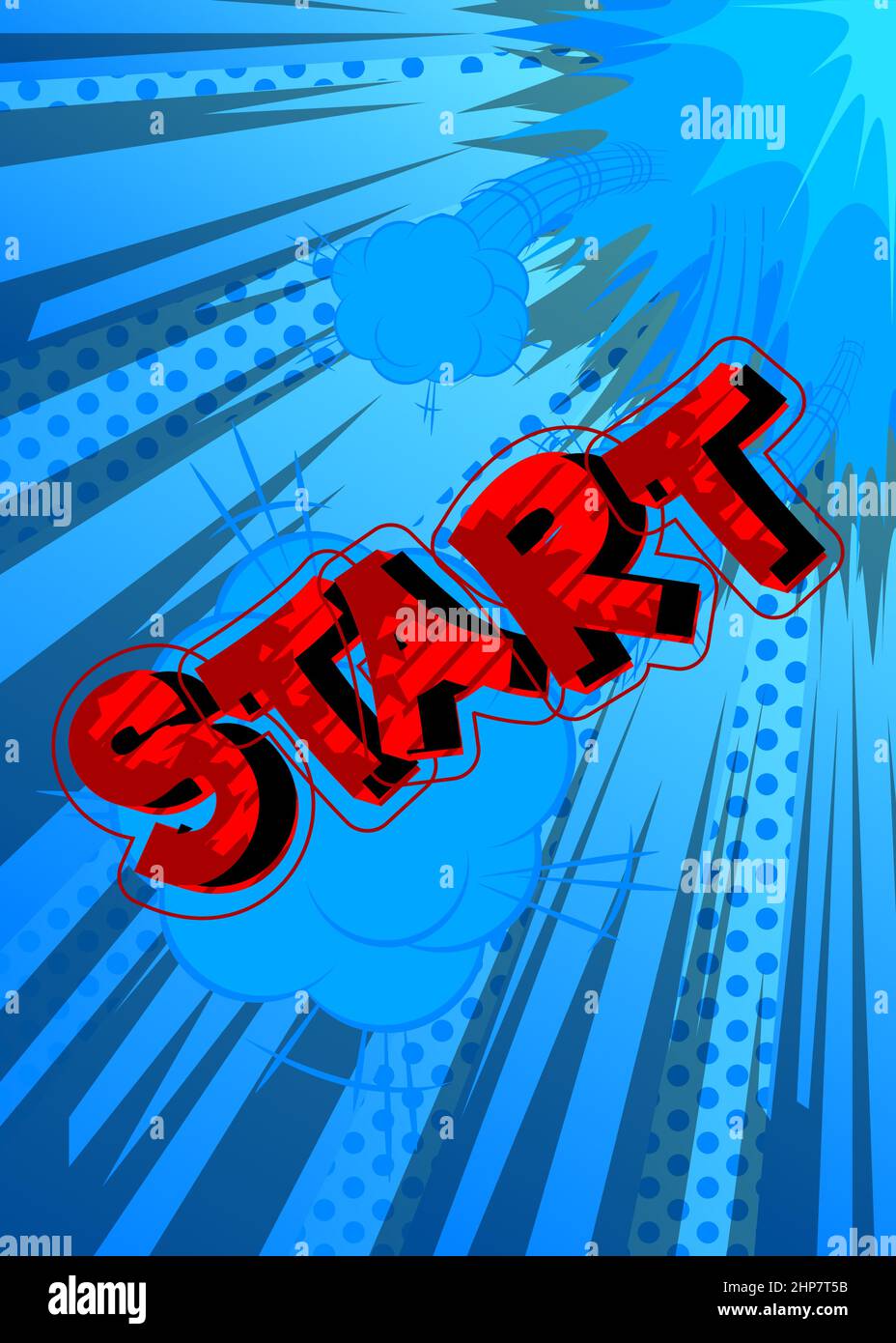 Start. Comic book word text on abstract comics background Stock Vector ...