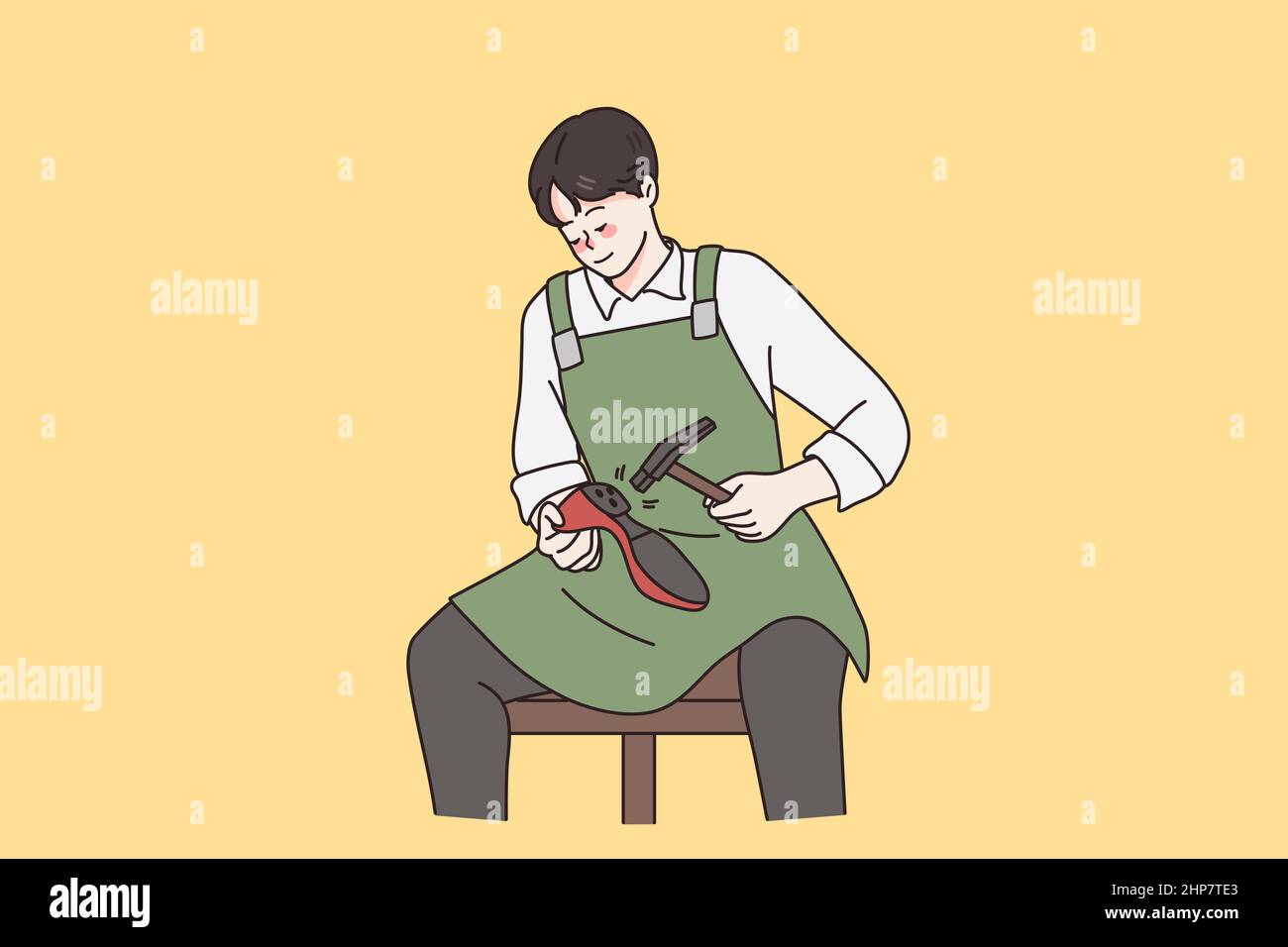 Working in repair shop Stock Vector Images - Alamy