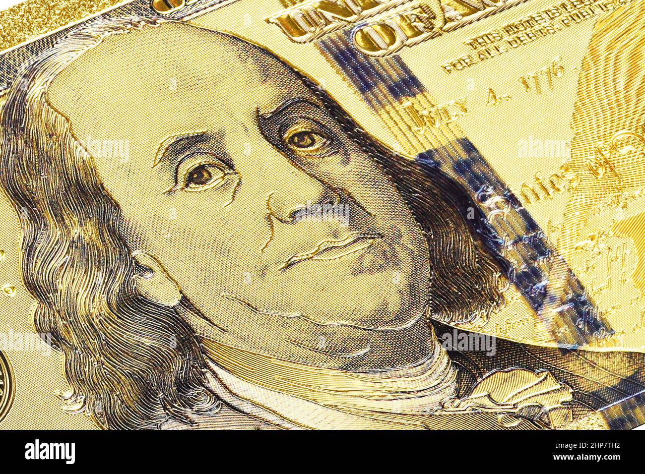 100 dollar bill golden , money in colors and golden texture, concept of ...