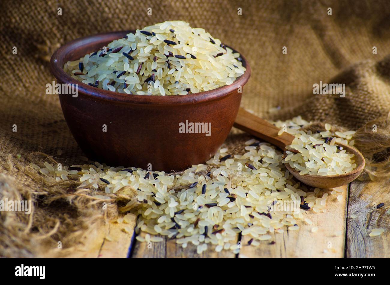 conventional grain and wild rice in a bowl Stock Photo - Alamy