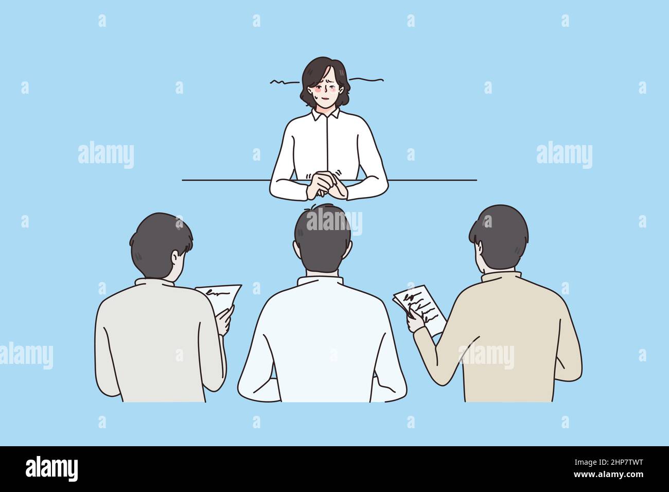 Applicant job interview Stock Vector Images - Alamy