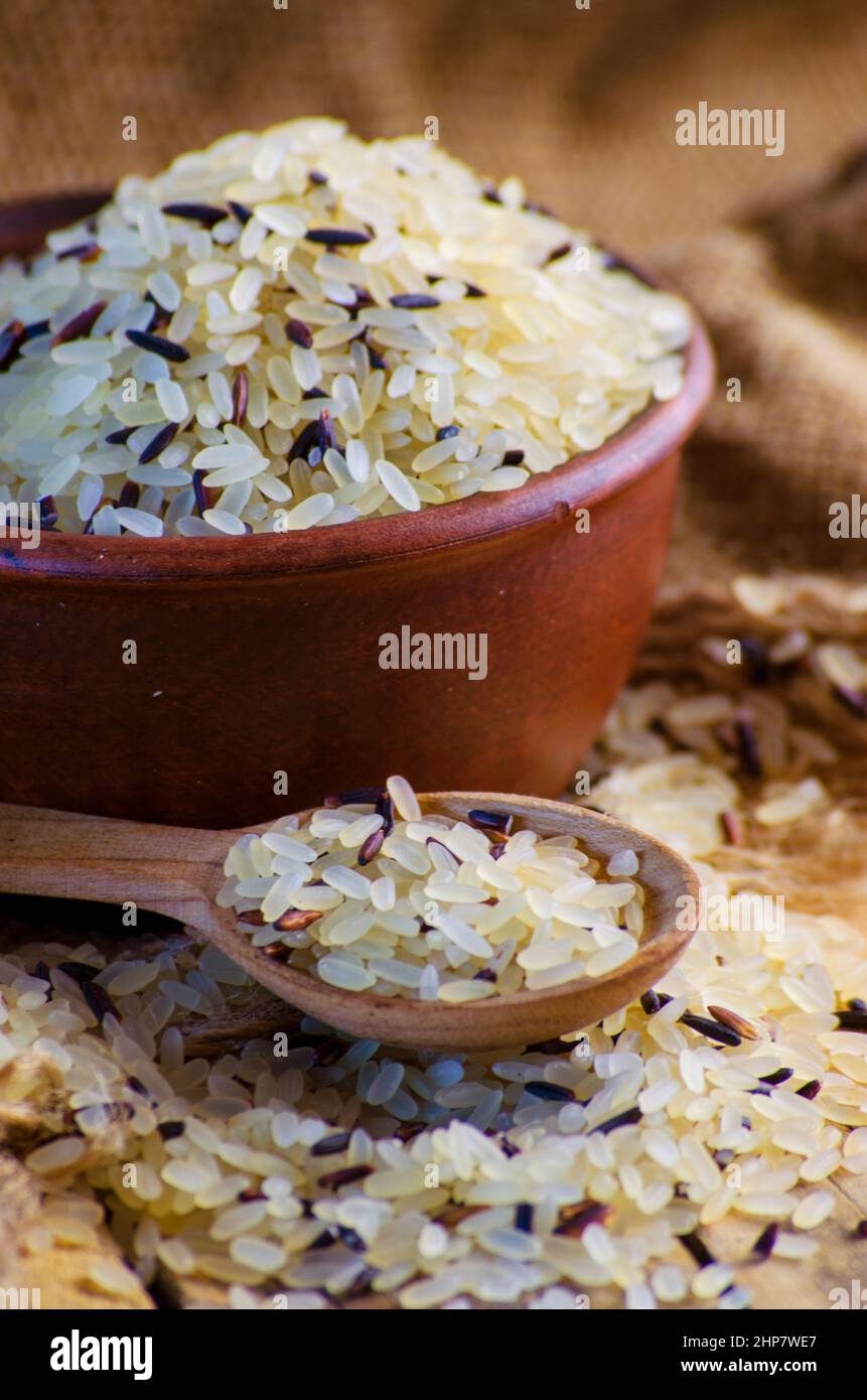 conventional grain and wild rice in a bowl Stock Photo - Alamy