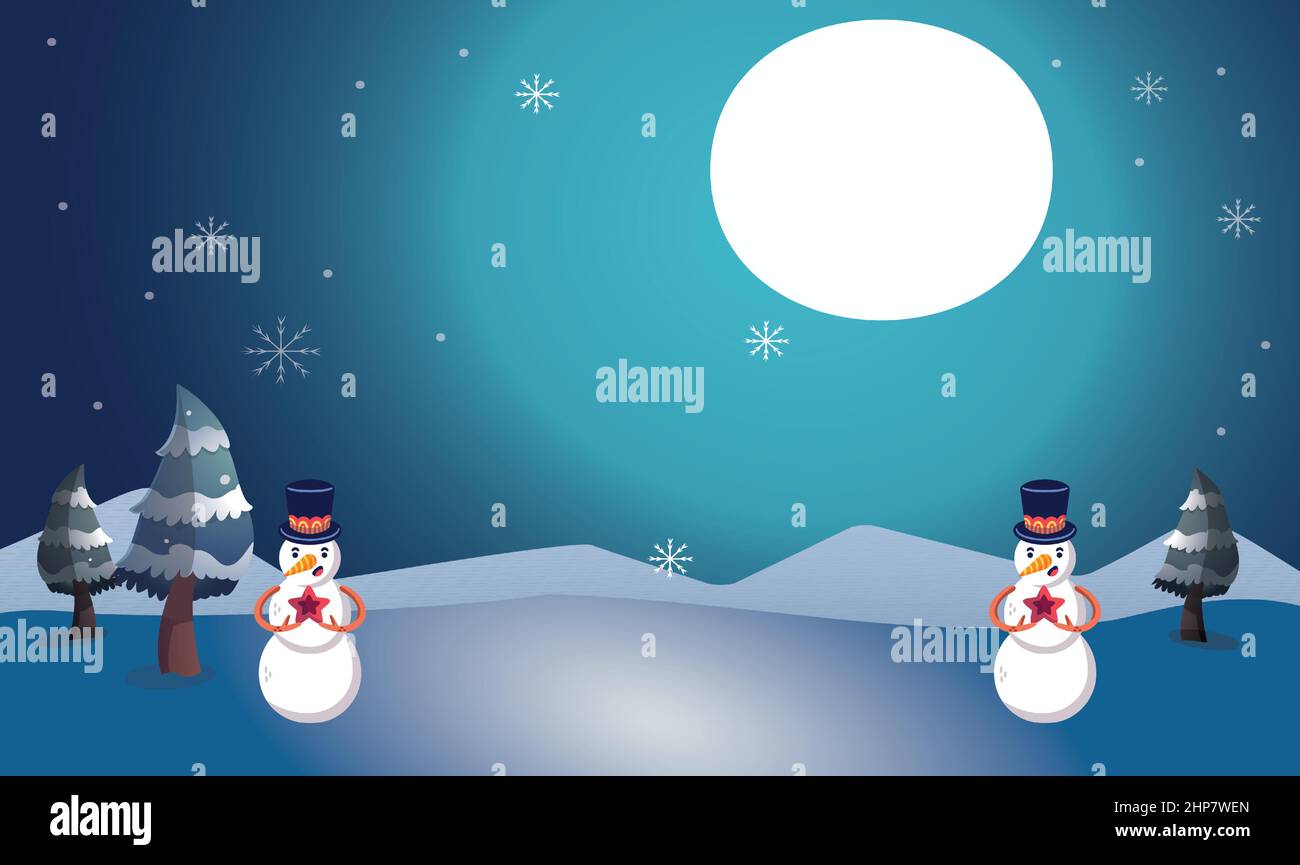 Snow winter night in Stock Vector Images - Alamy