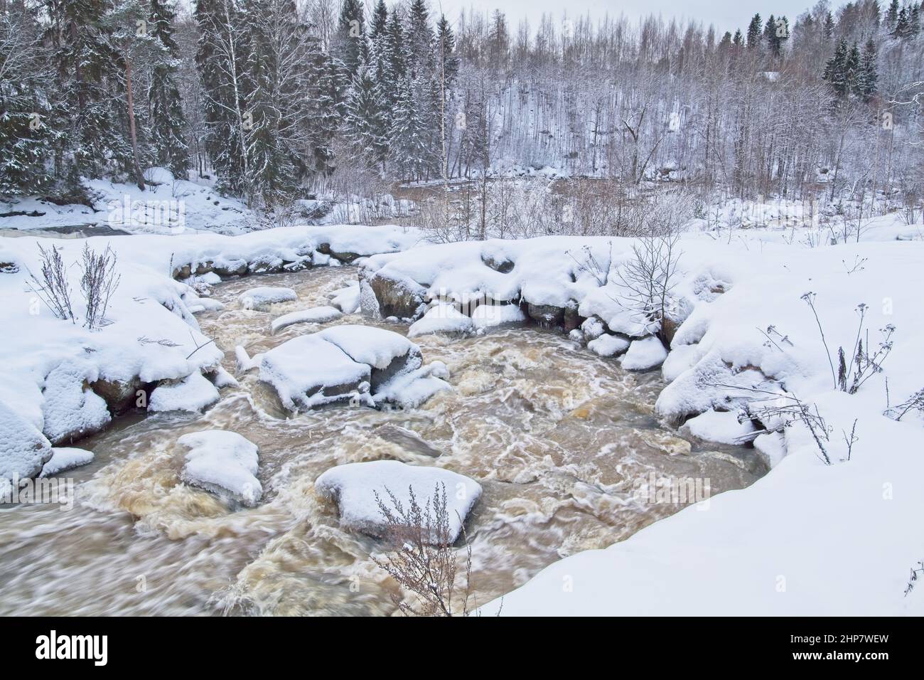 Winter river scene Stock Photo - Alamy