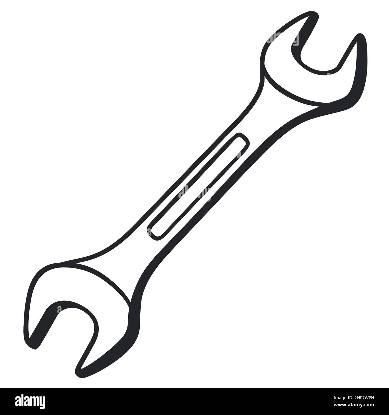 Wrench contour vector Cut Out Stock Images & Pictures - Alamy