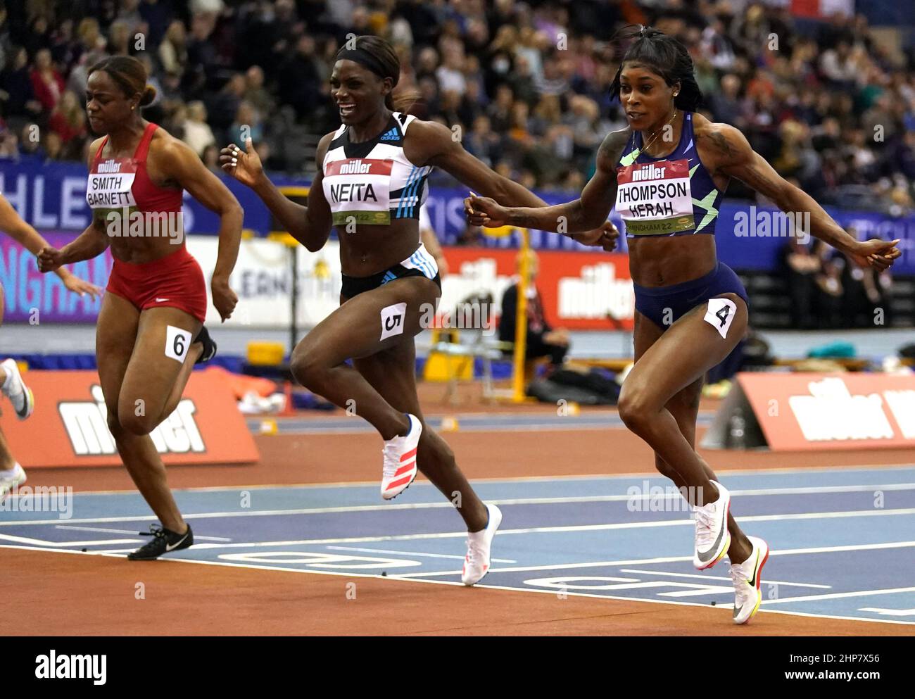 USA's Destiny Smith-Barnett, Great Britain's Daryll Neita and Jamaica's ...