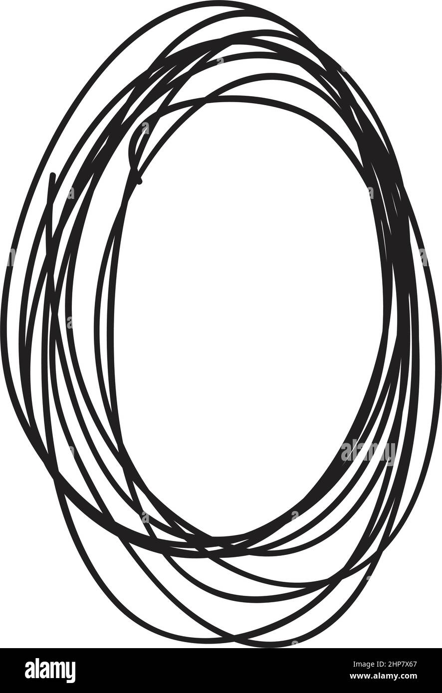 Hand drawn circle shape doodle, sketch scribble element, pencil art ...