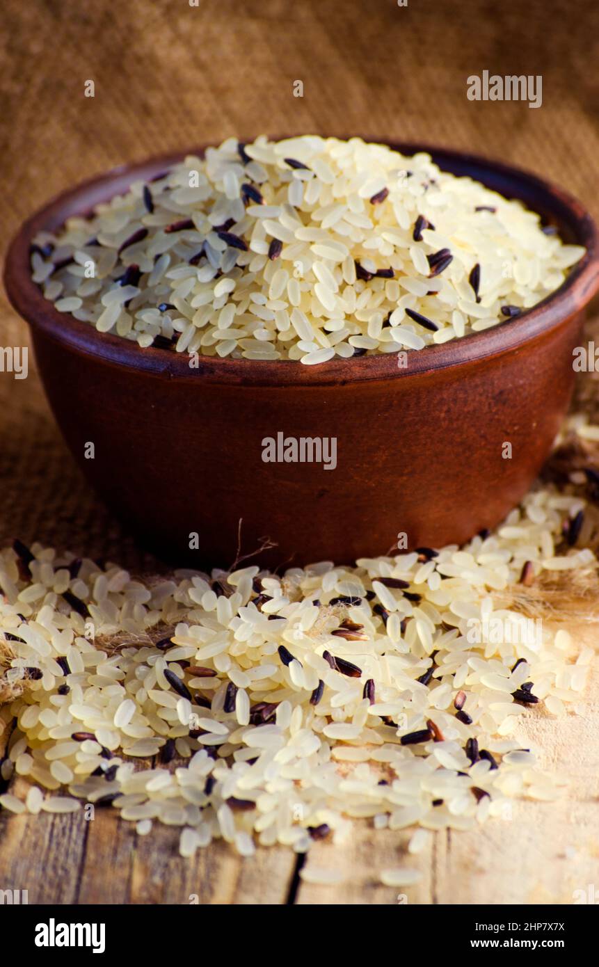conventional grain and wild rice in a bowl Stock Photo - Alamy