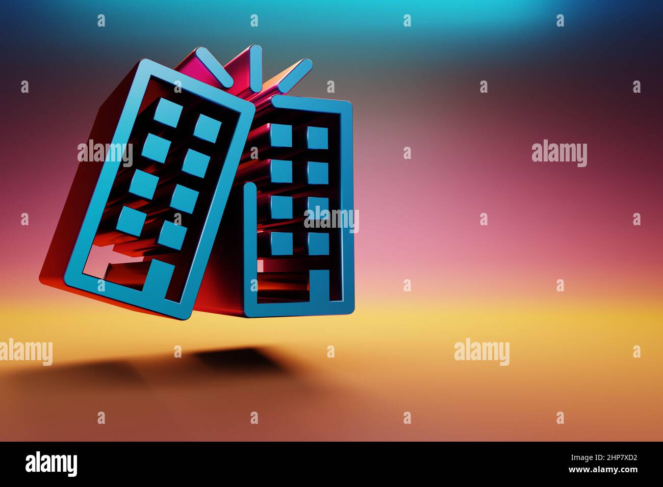 Beautiful blue-red Economic Crisis symbol icons on multicolor bright ...