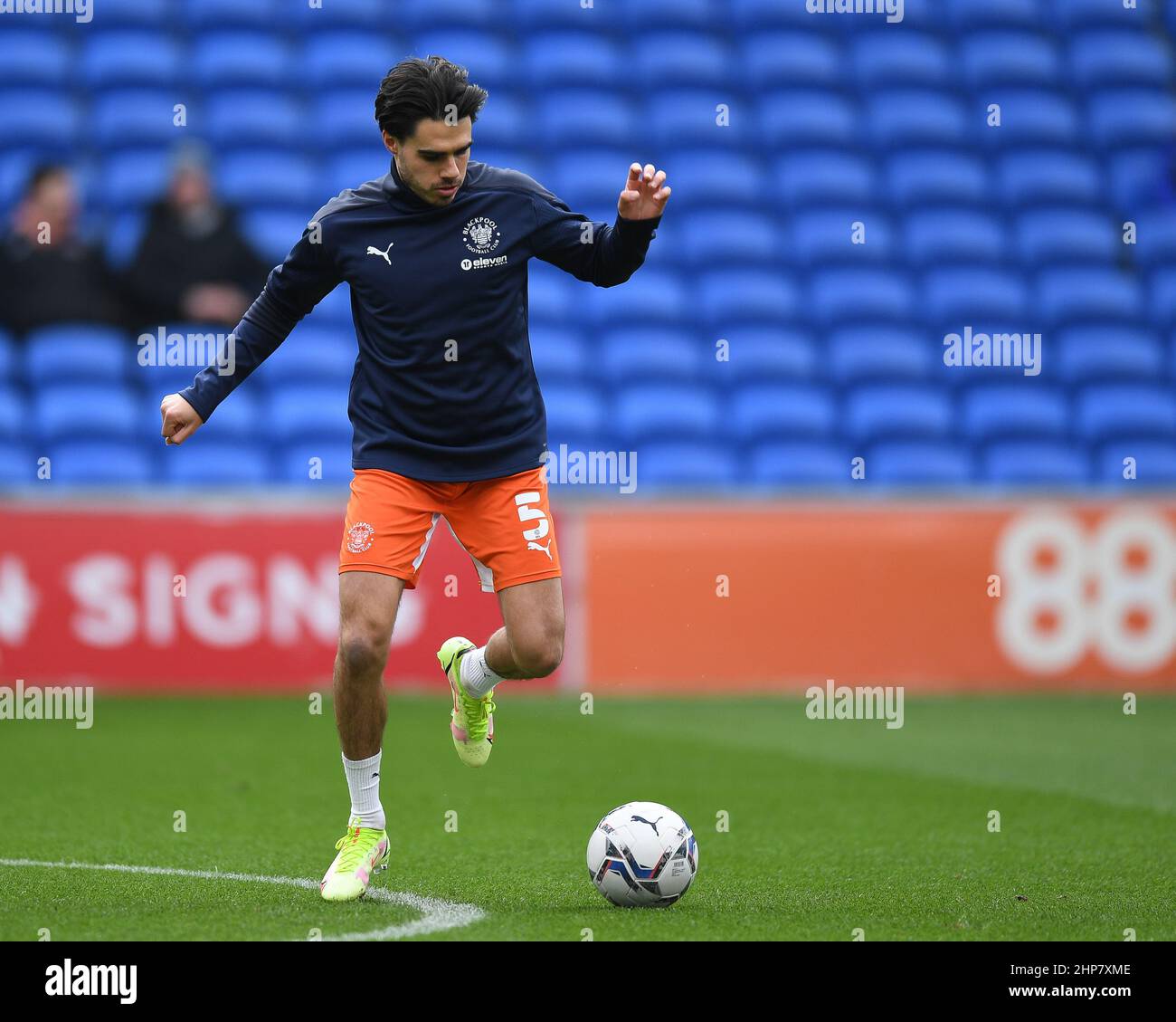 Reece James #5 of Blackpool during the pre-game warmup Stock Photo - Alamy