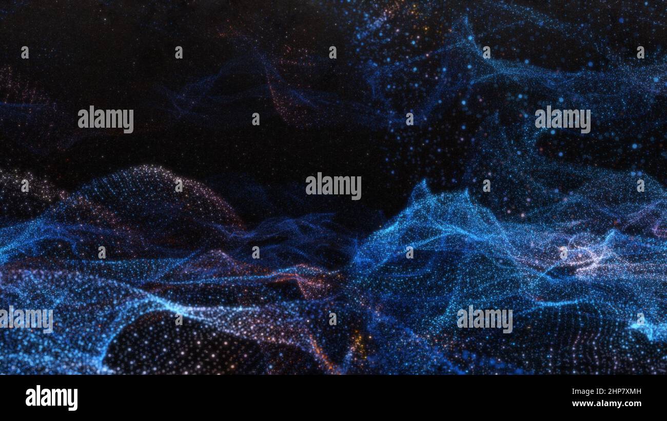 Abstract particle waves with depth of field effect Stock Photo - Alamy