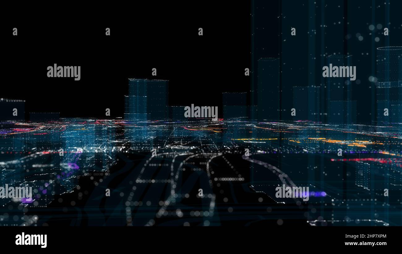 Futuristic Smart Digital City. Smart City And Technology Business ...