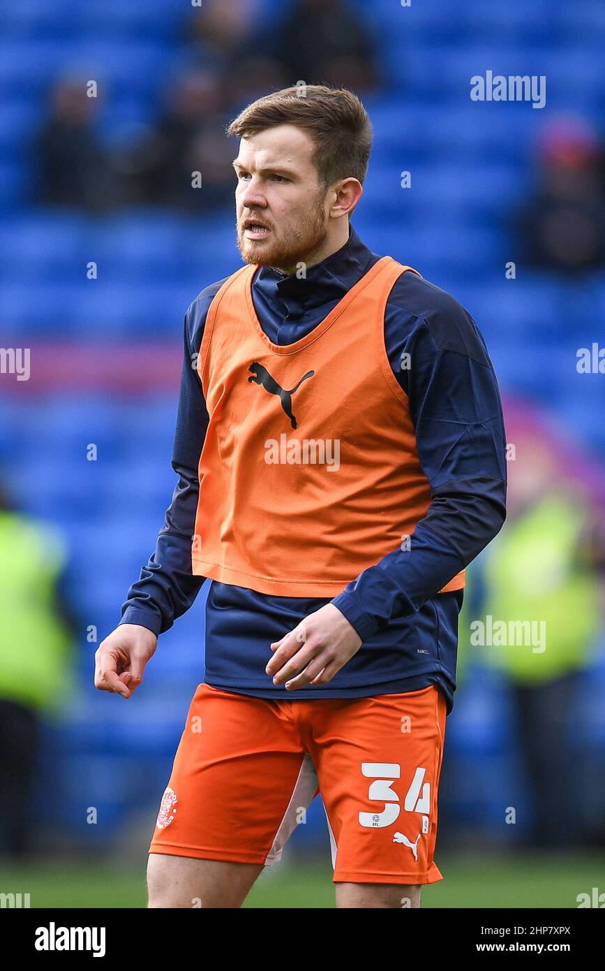 Jordan Thorniley #34 of Blackpool during the pre-game warmup Stock ...
