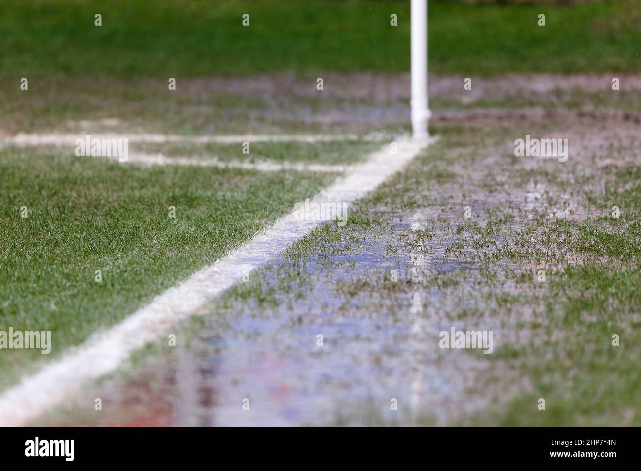 Waterlogged football pitch uk hi-res stock photography and images - Alamy