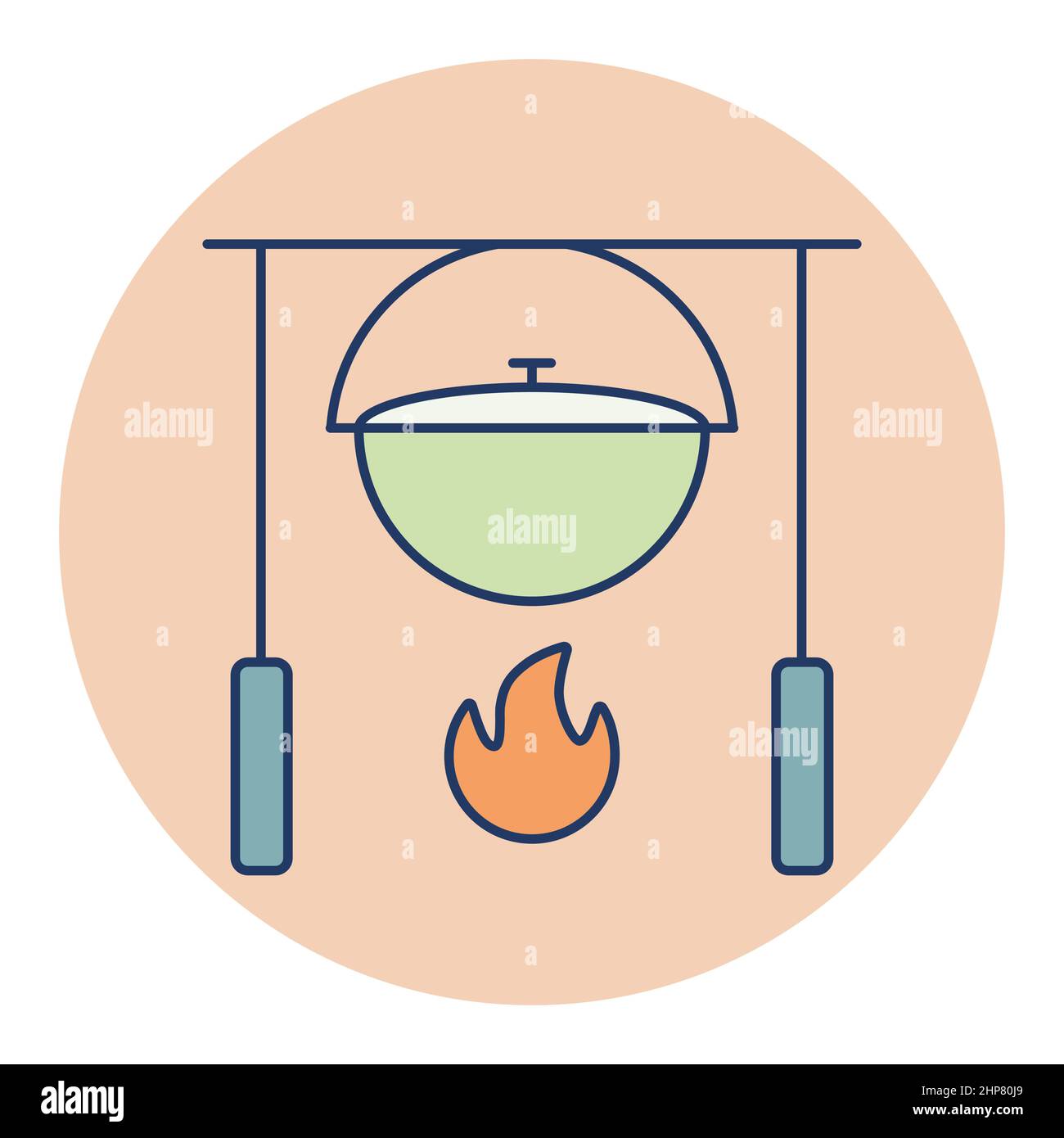 Bonfire campfire pot cooking food Cut Out Stock Images & Pictures - Alamy