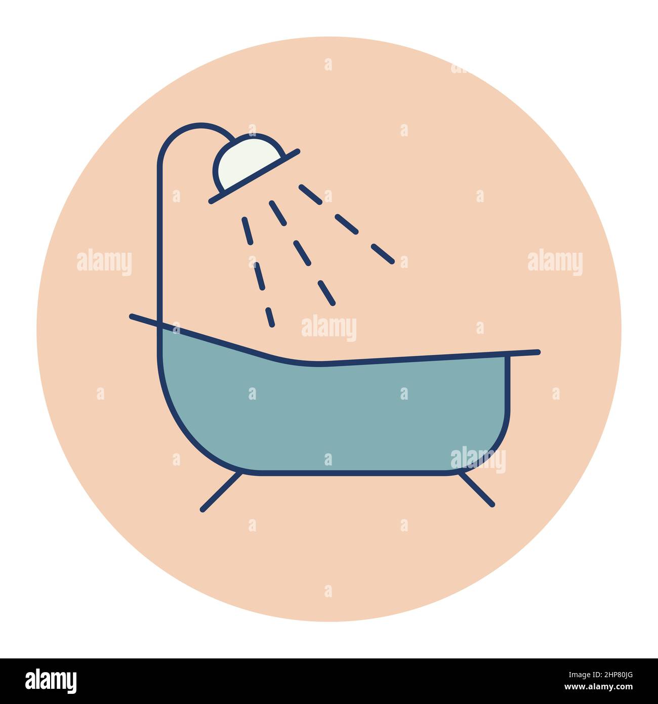 Bathroom vector icon. Bath with shower sign Stock Vector Image & Art ...