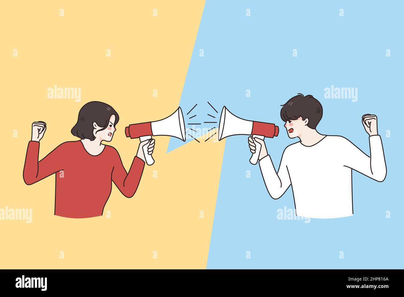 Family conflict husband wife Stock Vector Images - Alamy