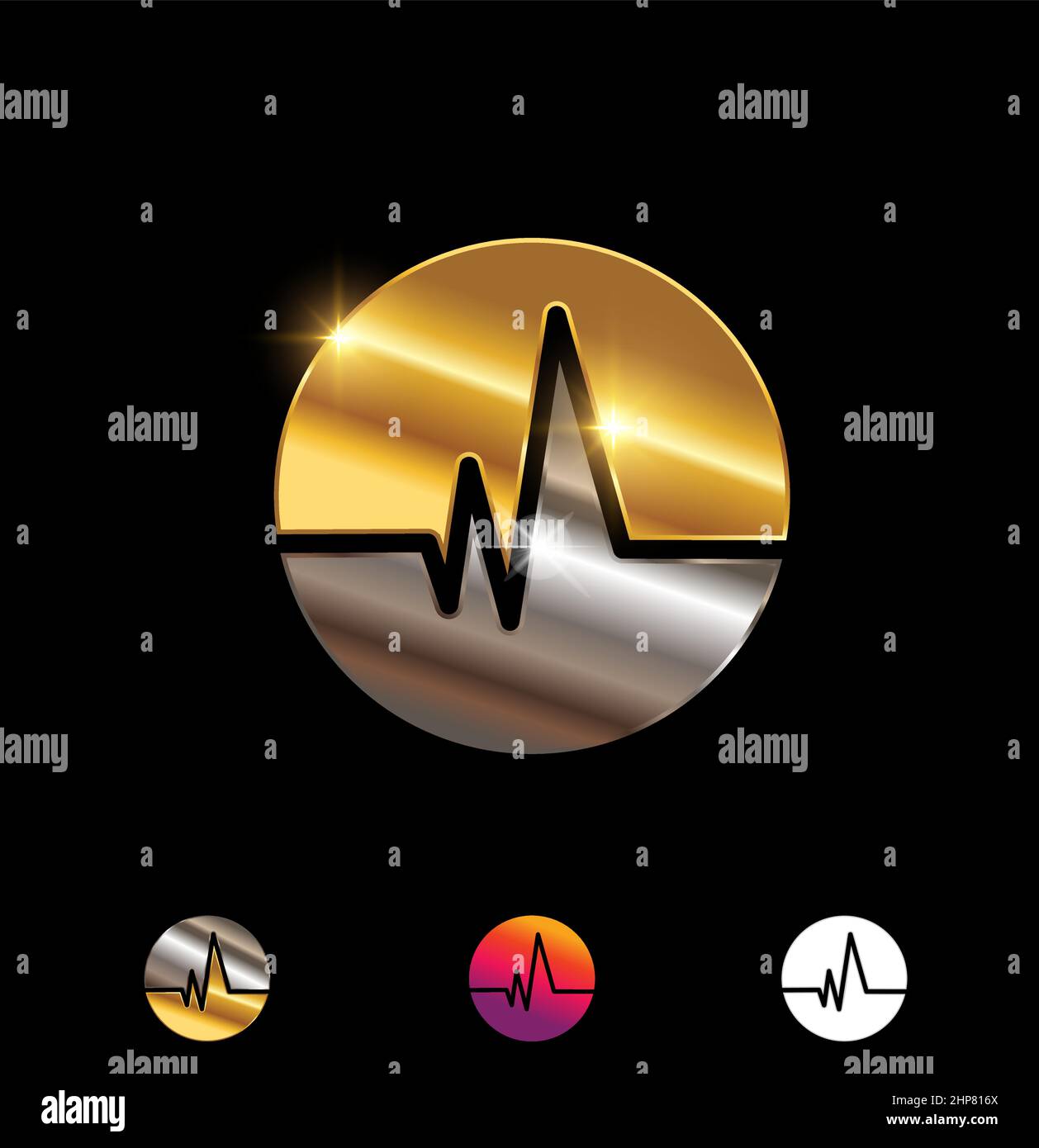 Round button gold circle Stock Vector Images - Alamy