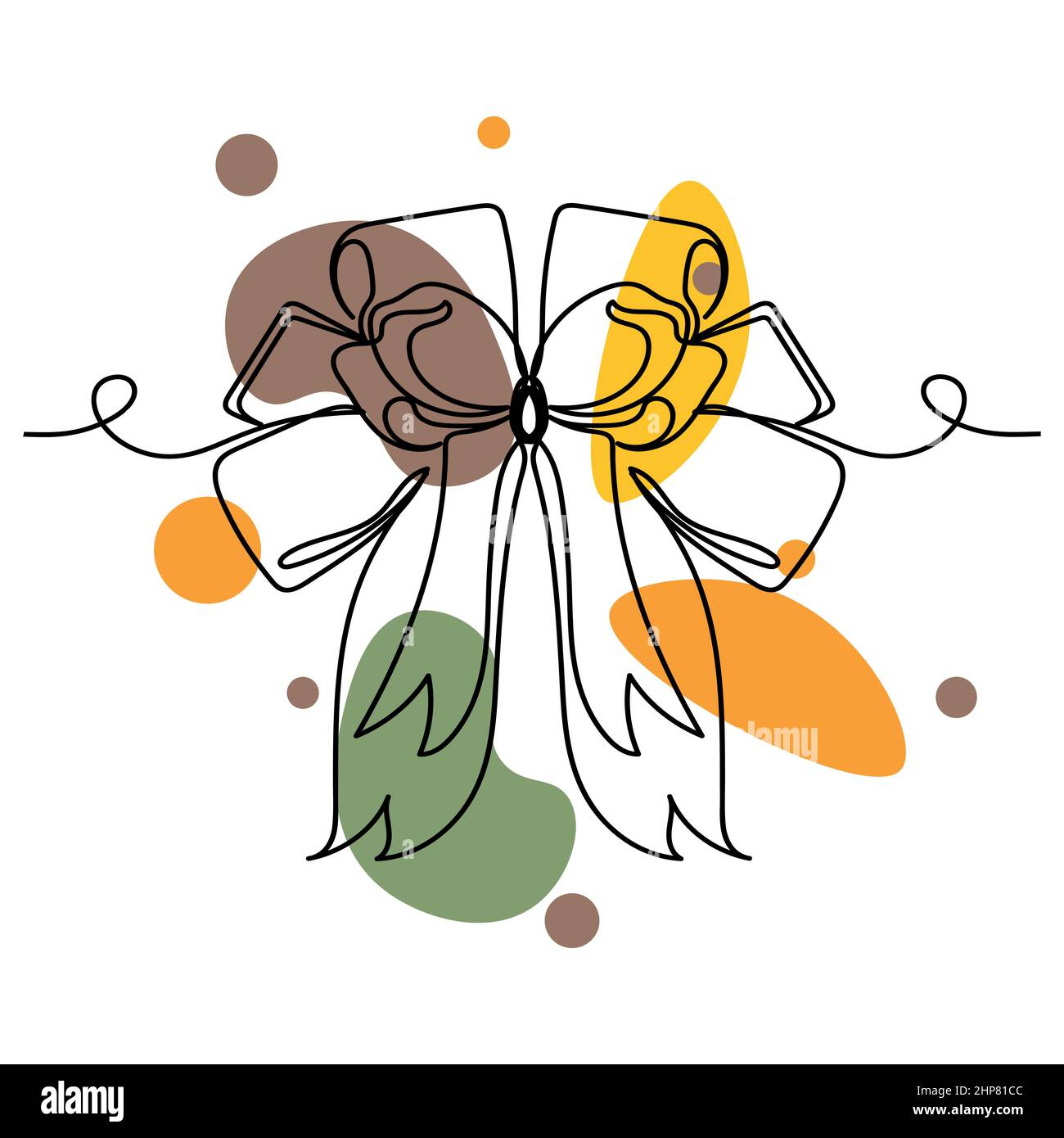 Vector abstract continuous one single simple line drawing icon of gift ...