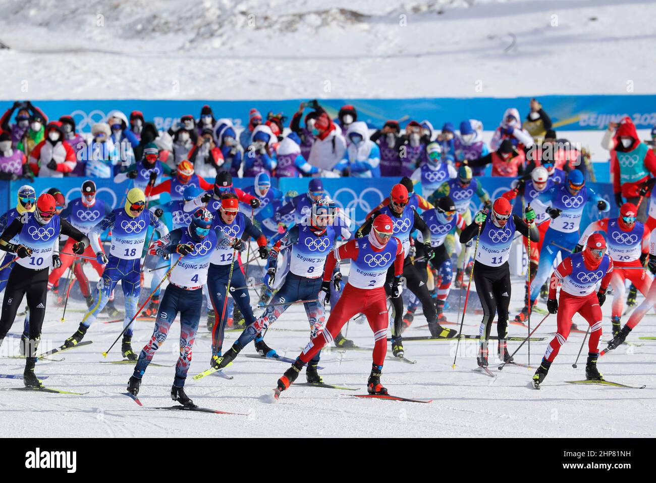 February 19, 2022, Beijing, Hebei, China: Mass start of the men s cross ...