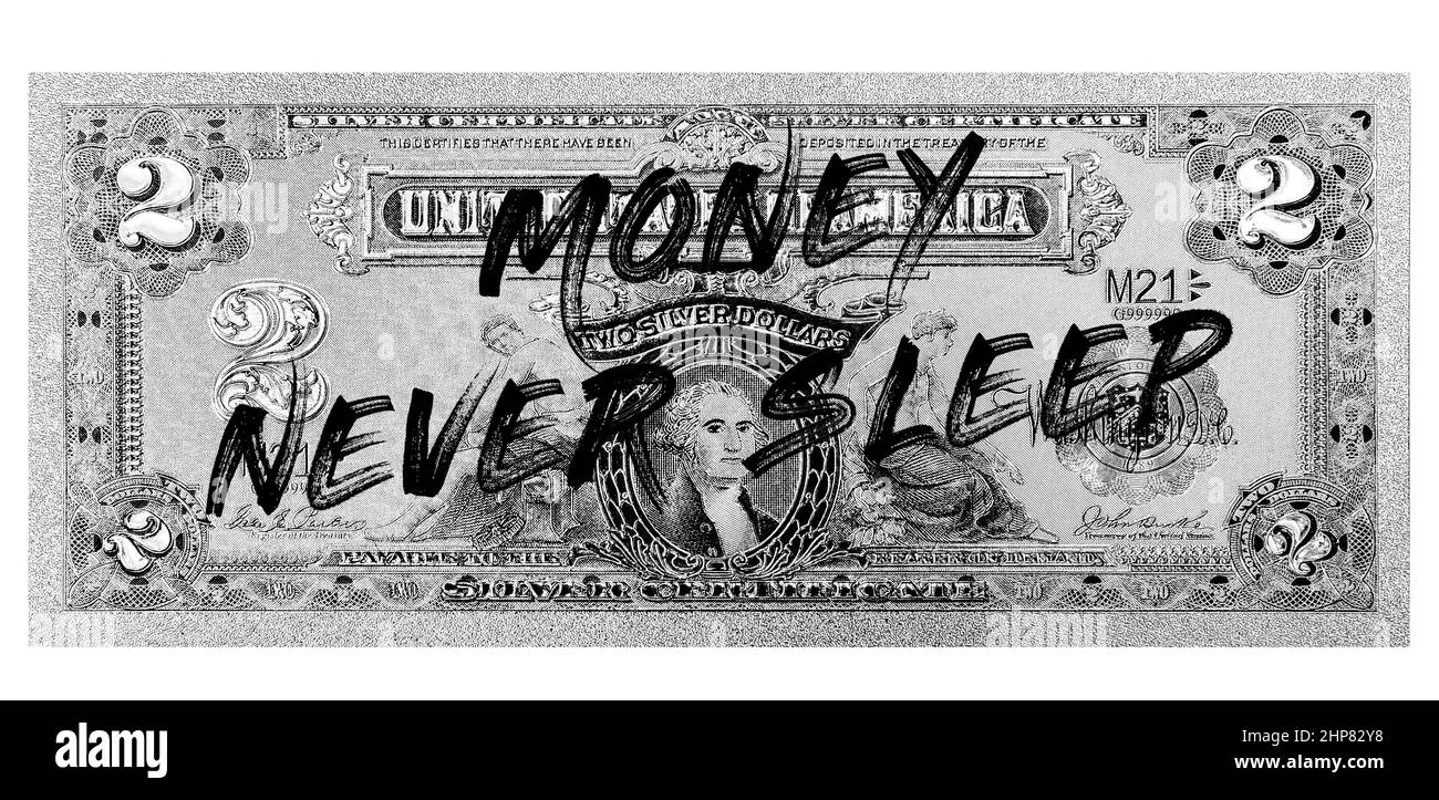 Money Never Sleeps golden , money in colors and golden texture, concept ...