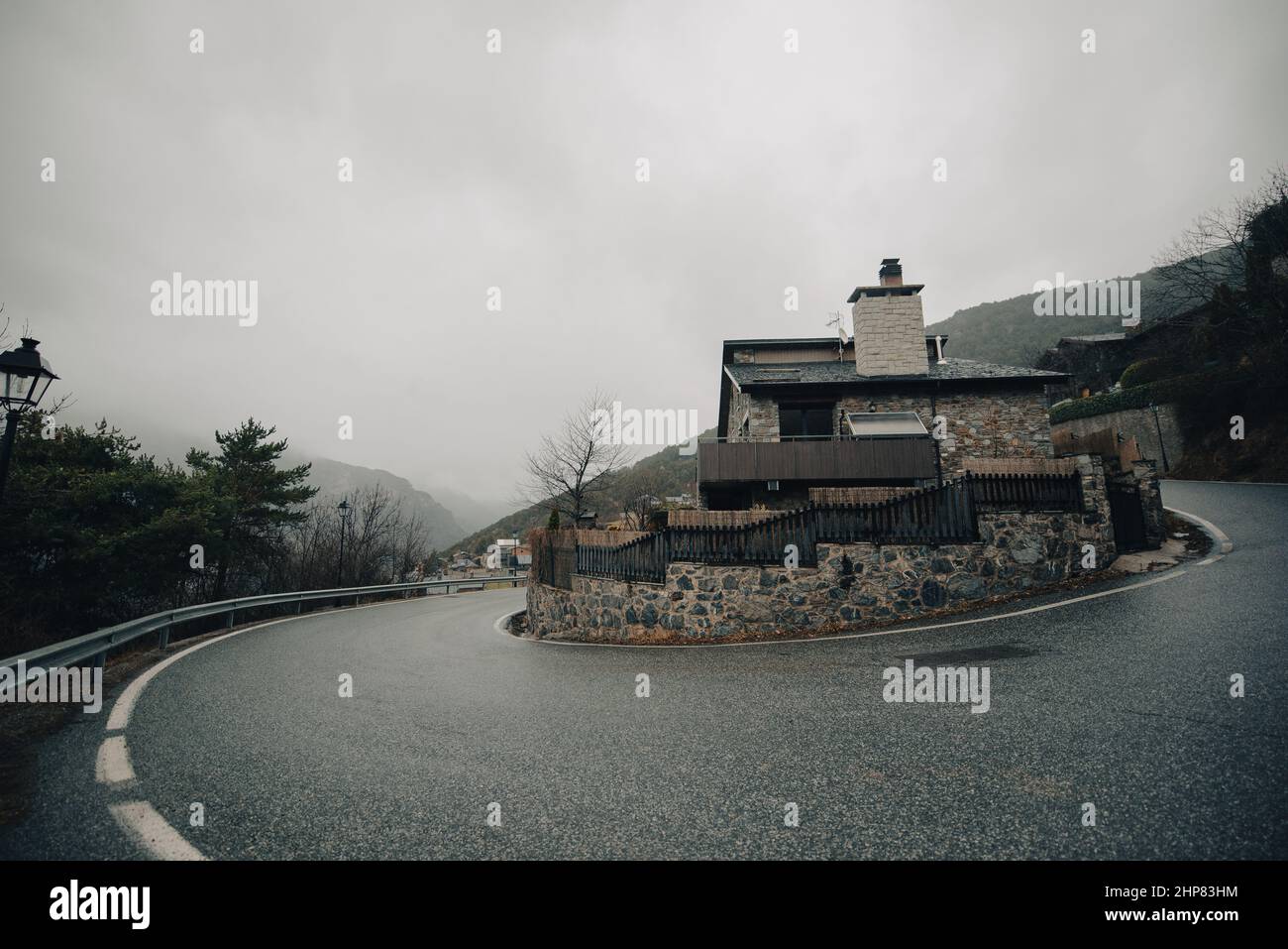 Day with a lot of fog in the forest in the Pyrenees Stock Photo - Alamy