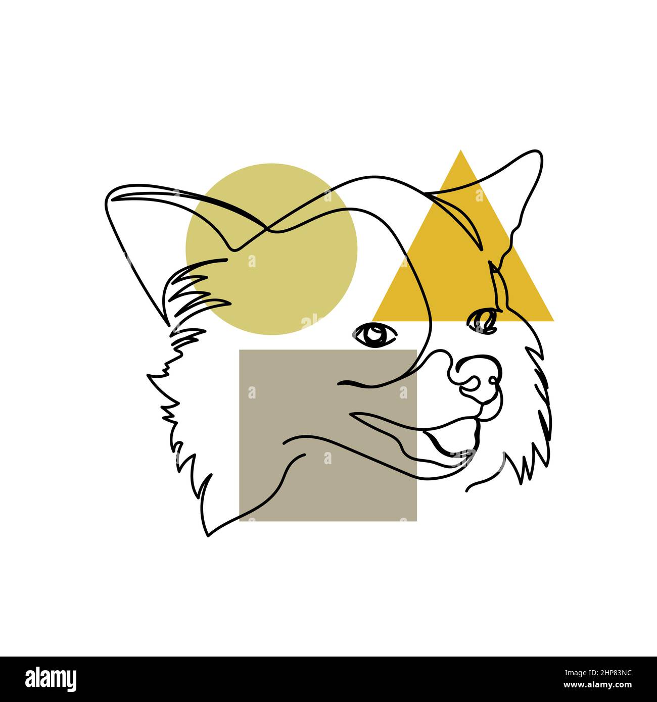 Vector one line dog Stock Vector Images - Alamy