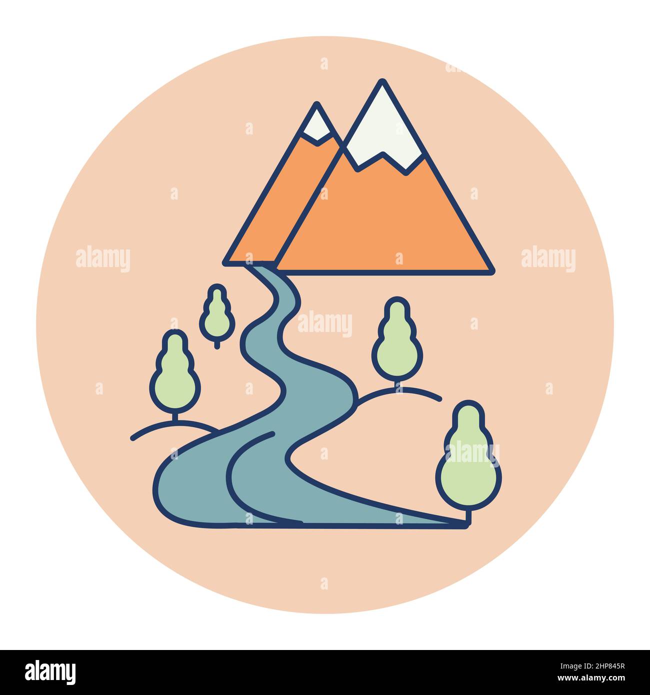 Mountain and river vector icon. Nature sign Stock Vector Image & Art ...