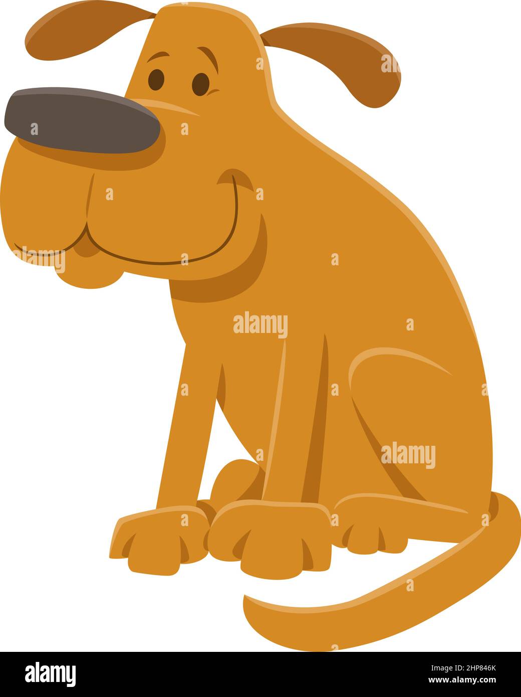 cartoon sitting yellow dog animal character Stock Vector Image & Art ...