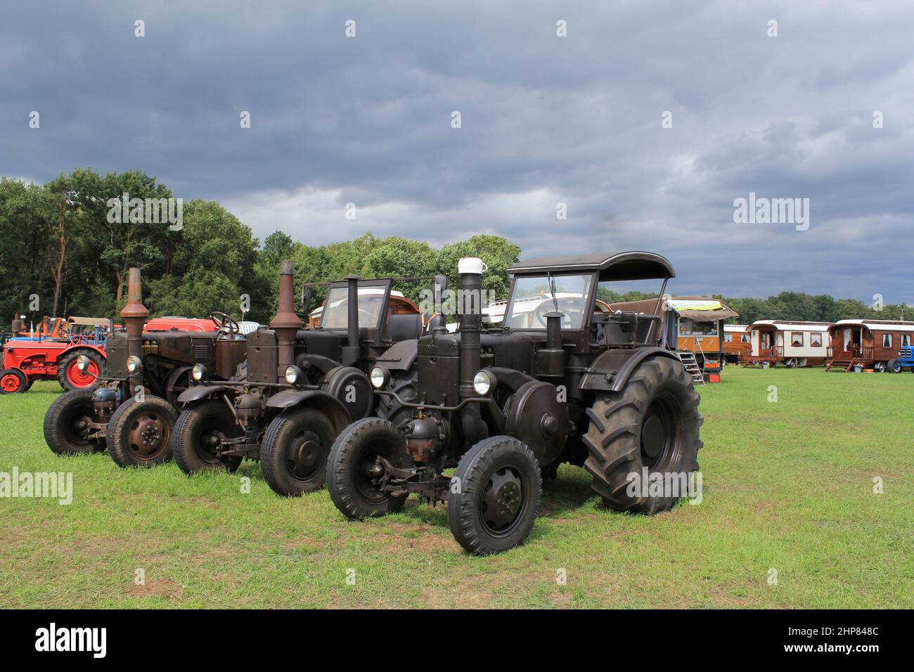 Tractor with caravan hi-res stock photography and images - Alamy