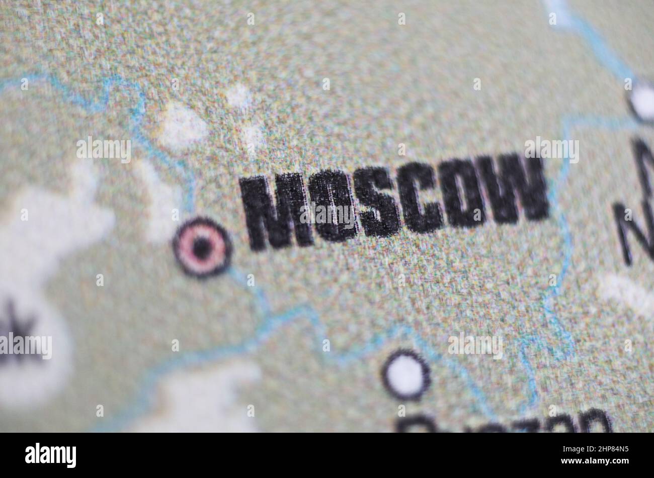 Moscow, Russia, on a world map Stock Photo - Alamy